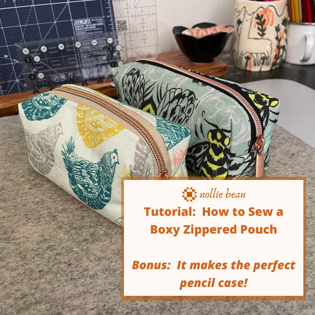 Tutorial: Sew a Boxy Zippered Pouch; the perfect pencil case! – Nollie ...